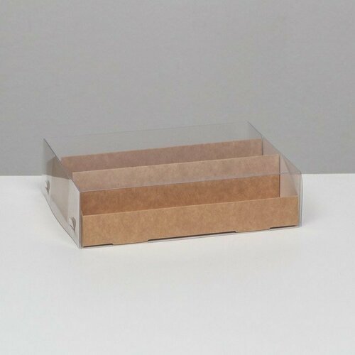Коробка для макарун, с ложементом, крафт 21 х 16,5 х 5,5 см (комплект из 20 шт)