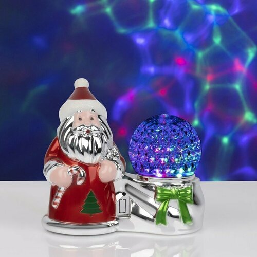 Световой прибор «Дед Мороз с шаром» 10 см, свечение RGB, 220 В (комплект из 2 шт)