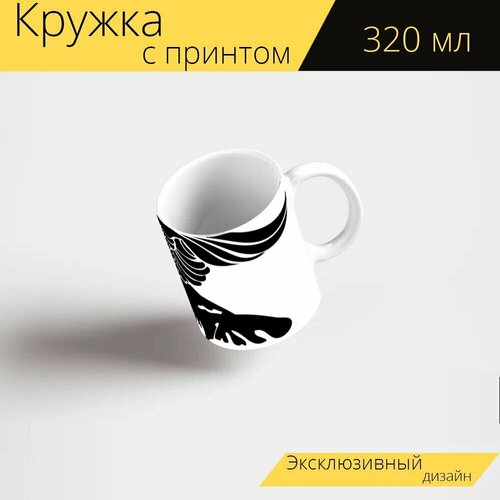Кружка с рисунком, принтом "Ворон, ворона, черная птица" 320 мл.