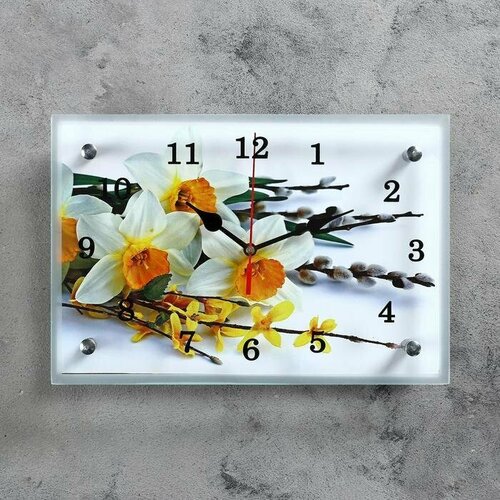 Часы настенные, серия: Цветы, "Первые цветы", 20х30 см (комплект из 3 шт)