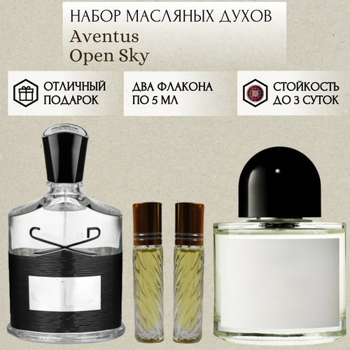 Духи масляные Aventus; Open Sky; ParfumSoul; Авентус; Опен Скай; роликовый флакон 5 мл; 2 шт
