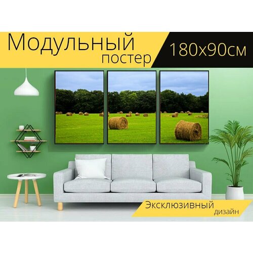 Модульный постер "Сельского хозяйства, сельское хозяйство, осень" 180 x 90 см. для интерьера