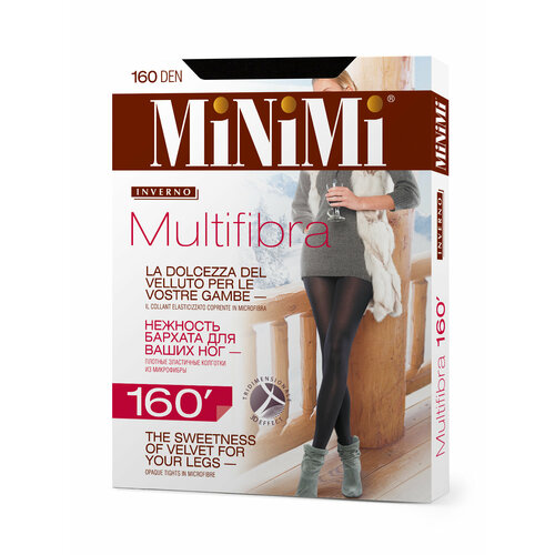 Колготки MiNiMi Multifibra, 160 den, размер 2/S, черный