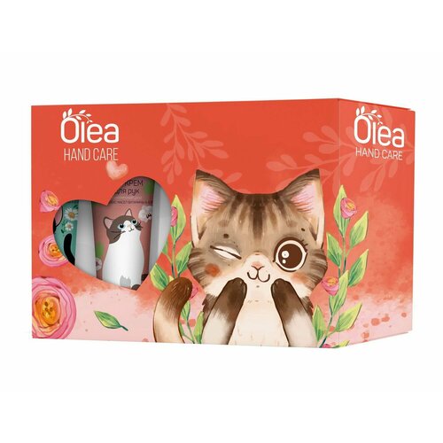 Подарочный набор OLEA HAND CARE CATS: Крем для рук комплексный уход 30 мл + Крем для рук увлажняющий