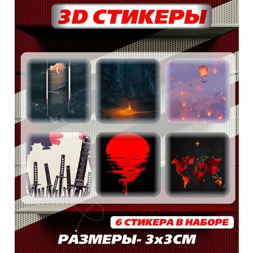 3D наклейка на телефон - эстетика Японии и пейзажи