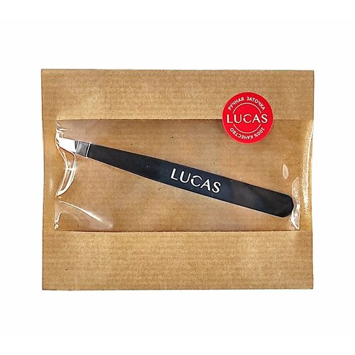 Пинцет профессиональный для бровей с ручной заточкой со скошенными кончиками, Lucas Cosmetics