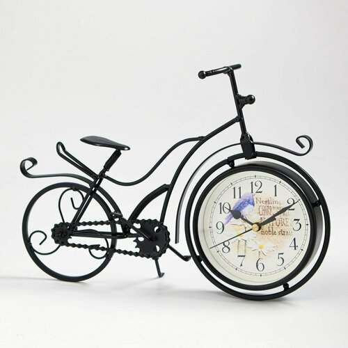 Часы настольные "Велосипед ретро", черные, 33*24 см
