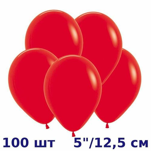Воздушный шар (100шт, 12,5см) Красный, Пастель / Red, SEMPERTEX S.A, Колумбия