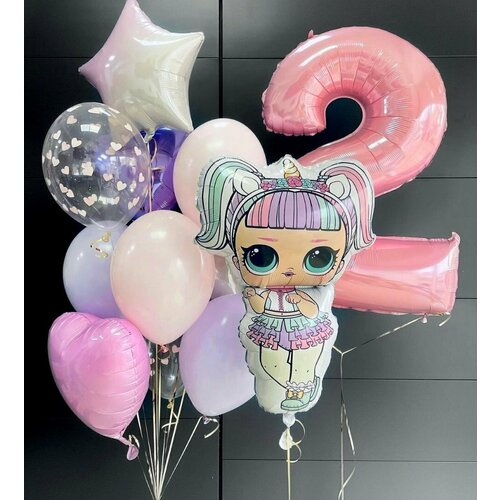 Воздушные шары на день рождения с куклой LOL