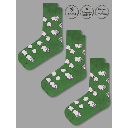 Носки Kingkit Носки Кингкит 3 пары подарочная упаковка цветные, 3 пары, размер 41-45, зеленый