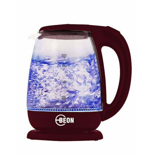 Чайник электрический BEON BN-3046, стекло 1.8л, 2200Вт, LED-подсветка