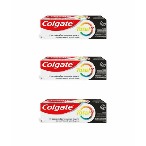 Colgate зубная паста Total Глубокая чистка Уголь, 80 г, 3 шт