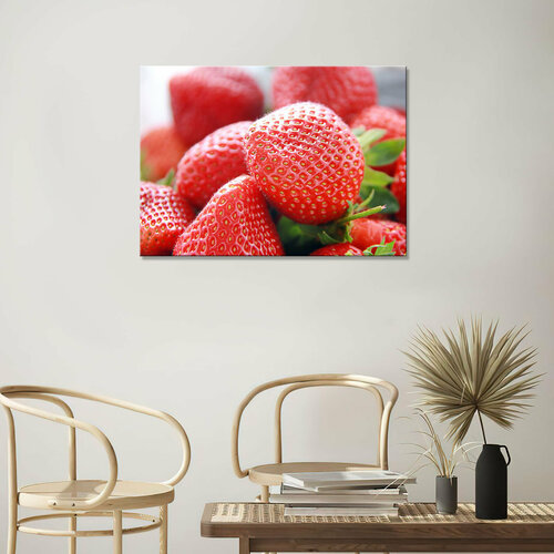 Картина/Картина на холсте для интерьера/Картина на стену/Картина для кухни/ - Аппетитные ягоды клубники 40х60