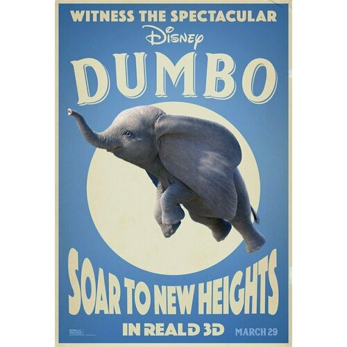 Плакат, постер на холсте Дамбо (Dumbo), Тим Бертон. Размер 30 х 42 см