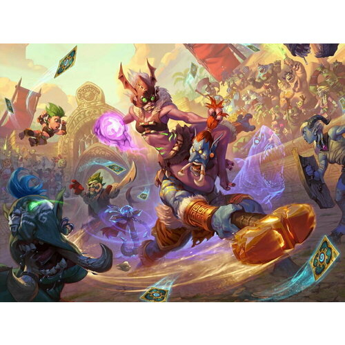 Плакат, постер на холсте Hearthstone: Heroes of Warcraft/игровые/игра/компьютерные герои персонажи. Размер 30 х 42 см