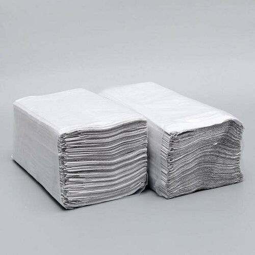 Полотенца бумажные, V-сложения, 23х20 см, 35 г/м2, 200 шт, серые (комплект из 20 шт)