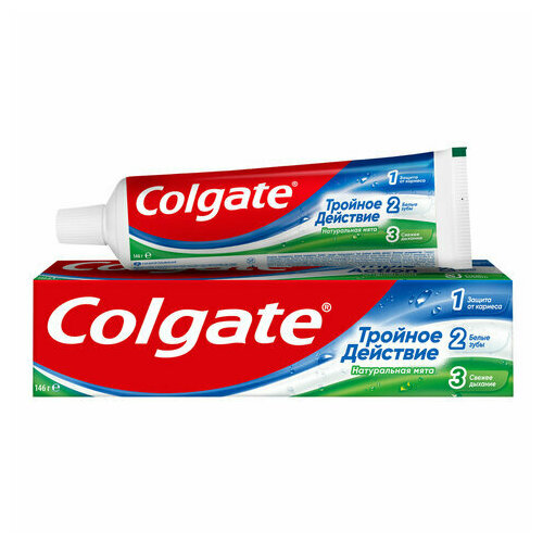 Зубная паста 100мл COLGATE "Натуральная мята", тройное действие, с фторидом, ш/к 28992