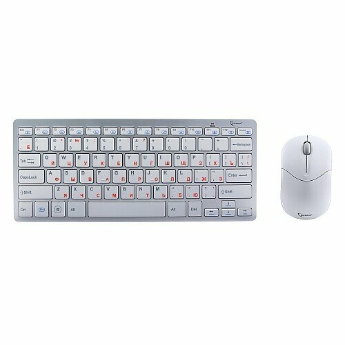 Комплект клавиатура + мышь Gembird KBS-7001 White USB, белый, английская/русская