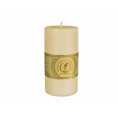 Декоративная свеча-столбик кремовый рельеф, 15х8 см, Омский Свечной