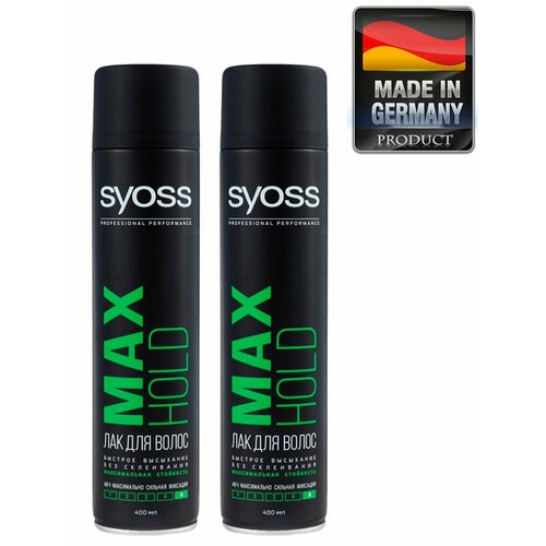 Лак для волос Syoss Max Hold, максимально сильная фиксация (5) 400 мл 2 шт