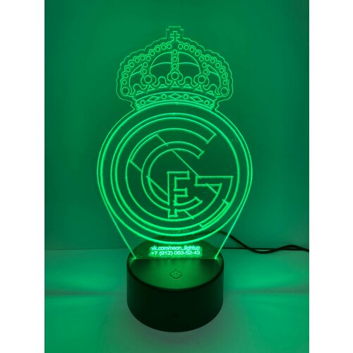Ночник Реал Мадрид, 3D Светильник-ночник светодиодный, разноцветный, Led-Светильник на батарейках