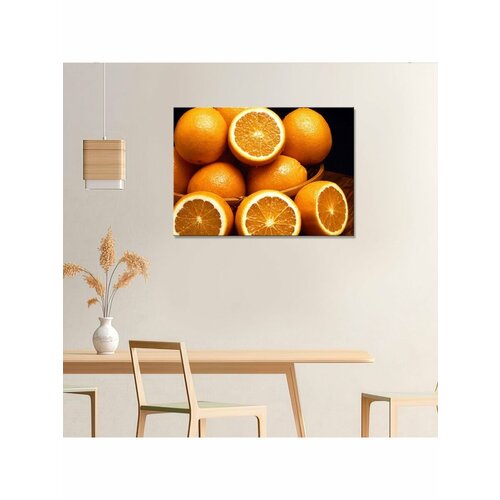 Картина на холсте с подрамником Тарелка апельсинов 60х80