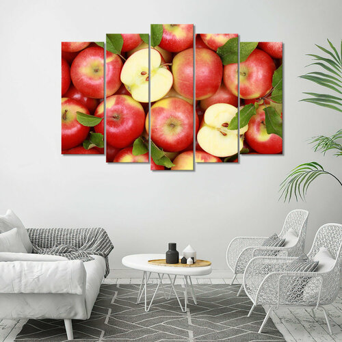 Модульная картина/Модульная картина на холсте/Модульная картина в подарок/ Красные яблоки (2) - Red apples (2) 125х85