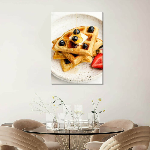 Картина/Картина на холсте для интерьера/Картина на стену/Картина для кухни/ - Вафли десерт(2) 30х40