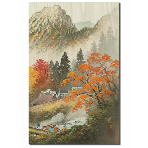 Картина интерьерная на дереве, рисунок китайская живопись - 888 В