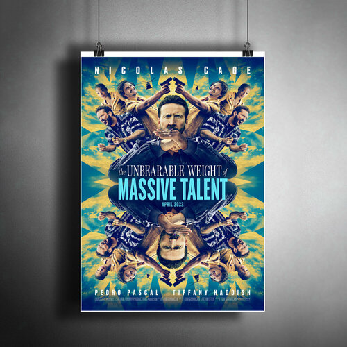 Постер плакат для интерьера "Невыносимая тяжесть огромного таланта. Актёр Николас Кейдж" / A3 (297 x 420 мм)