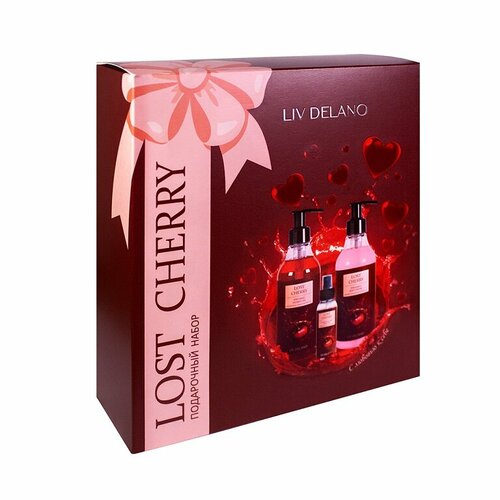 Lost Cherry в подарочном боксе парфюмированный набор Liv Delano для душа и тела.