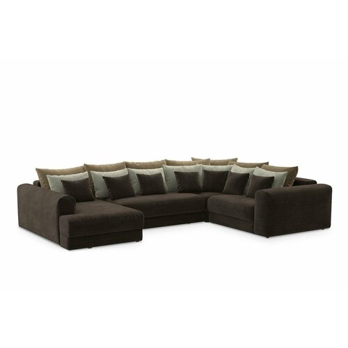 Угловой диван-кровать SOLANA Мэдисон, 361х62х179 см, цвет коричневый, с правым углом