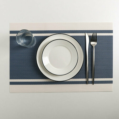 Салфетка сервировочная на стол «Дорога», 45×30 см, цвет синий (комплект из 24 шт)