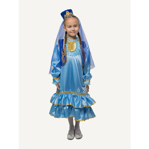 Татарский национальный костюм для девочки, цвет голубой, 116 размер