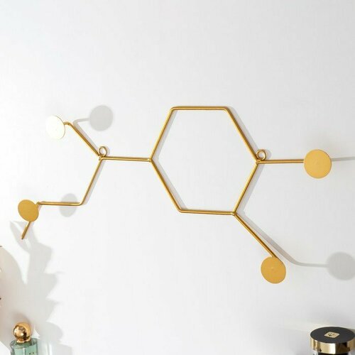 Крючки декоративные металл "Молекулы" золото 23х57,5 см (комплект из 2 шт)