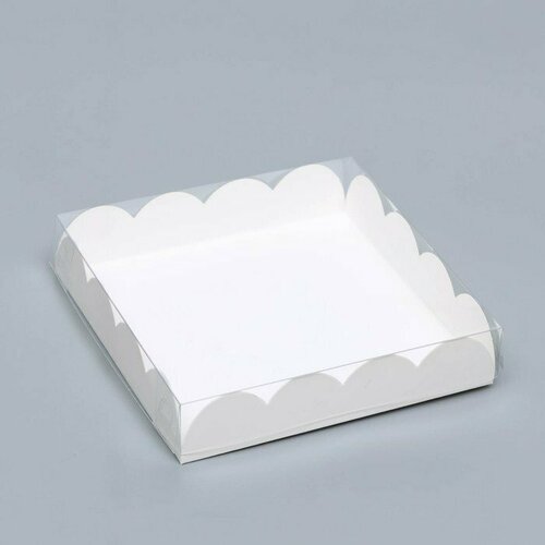 Коробочка для печенья, белая, 15 х 15 х 3 см (комплект из 40 шт)