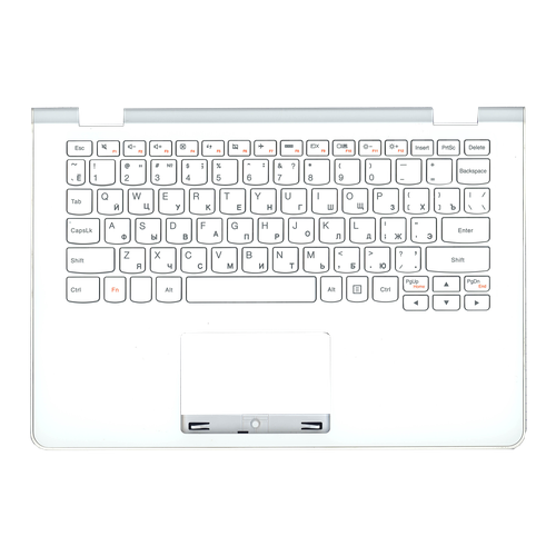 Клавиатура (топ-панель) для ноутбука Lenovo IdeaPad Yoga 300-11IBR белая с белым топкейсом