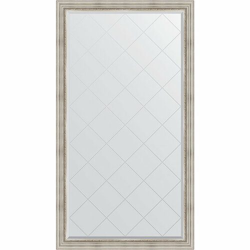 Зеркало Evoform Exclusive-G Floor 201х111 BY 6358 с гравировкой в багетной раме - Римское серебро 88 мм