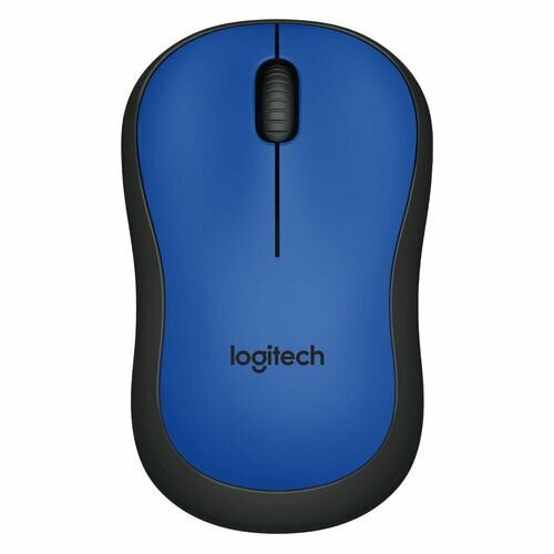 Мышь Logitech Silent M220, оптическая, беспроводная, USB, синий и черный [910-004879]