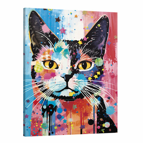 Интерьерная картина 50х70 "Кот и его лазерная точка"