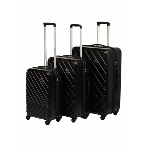 Комплект чемоданов Sun Voyage, 3 шт., размер S/M/L, черный