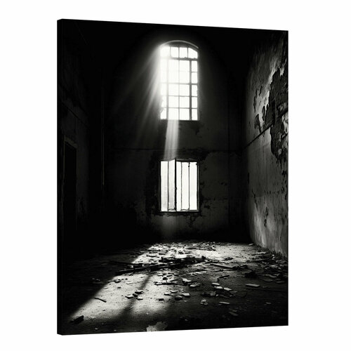 Интерьерная картина 50х70 "Заброшенное здание"