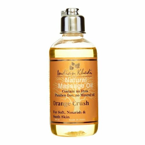 Массажное масло Индийское для тела Апельсин Naturаl Massage oil Orange Crush INDIAN KHADI, 200мл