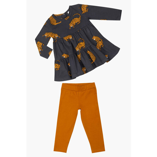 Комплект одежды LITTLE WORLD OF ALENA, размер 86, оранжевый, черный