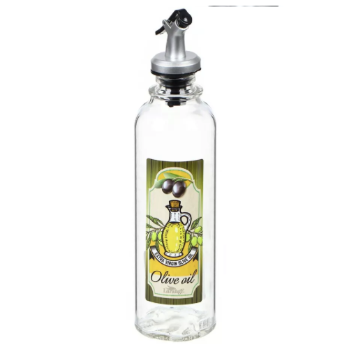 Бутылка для масла, уксуса "Olive" 330 мл. с пластиковым дозатором стекло, пластик