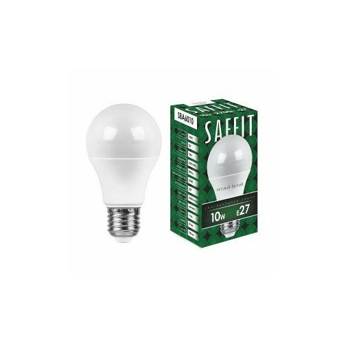 Светодиодная LED лампа Saffit ЛОН А60 E27 10W(800Lm) 2700K 2K матовая 108x60 SBA6010 55004 (упаковка 12 штук)