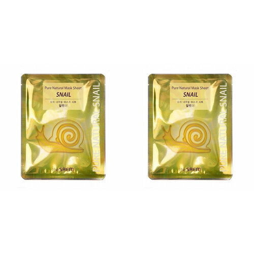 Маска тканевая с улиткой The Saem, Pure Natural Mask Sheet Snail, 2 штуки