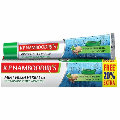 Namboodiri's Mint Fresh/Намбудирис, Гелевая зубная паста с имбирём, гвоздикой и ментолом, 88 г