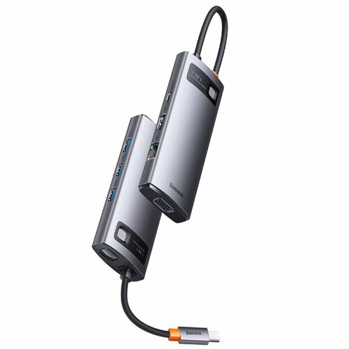 Baseus USB концентратор Baseus Multi-functional HUB Metal Gleam Series 7-in-1 (WKWG040013 ) Grey