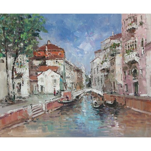 Картина маслом "Венецианский канал" 50х60см